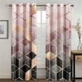 2 Panels Diamond Pattern Square 3D Shape Color Curtains Living Room ...