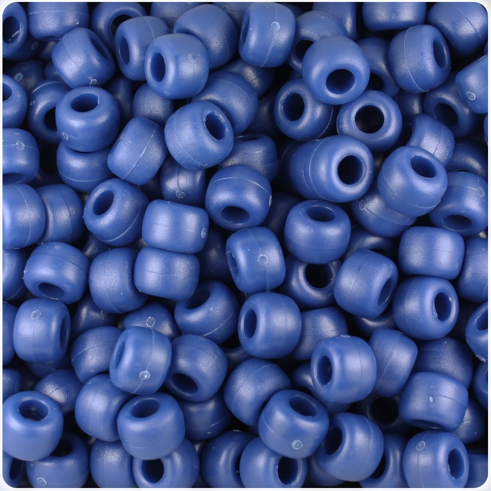 BeadTin Navy Blue Matte 9mm Barrel Pony Beads (500pc) - Walmart.com