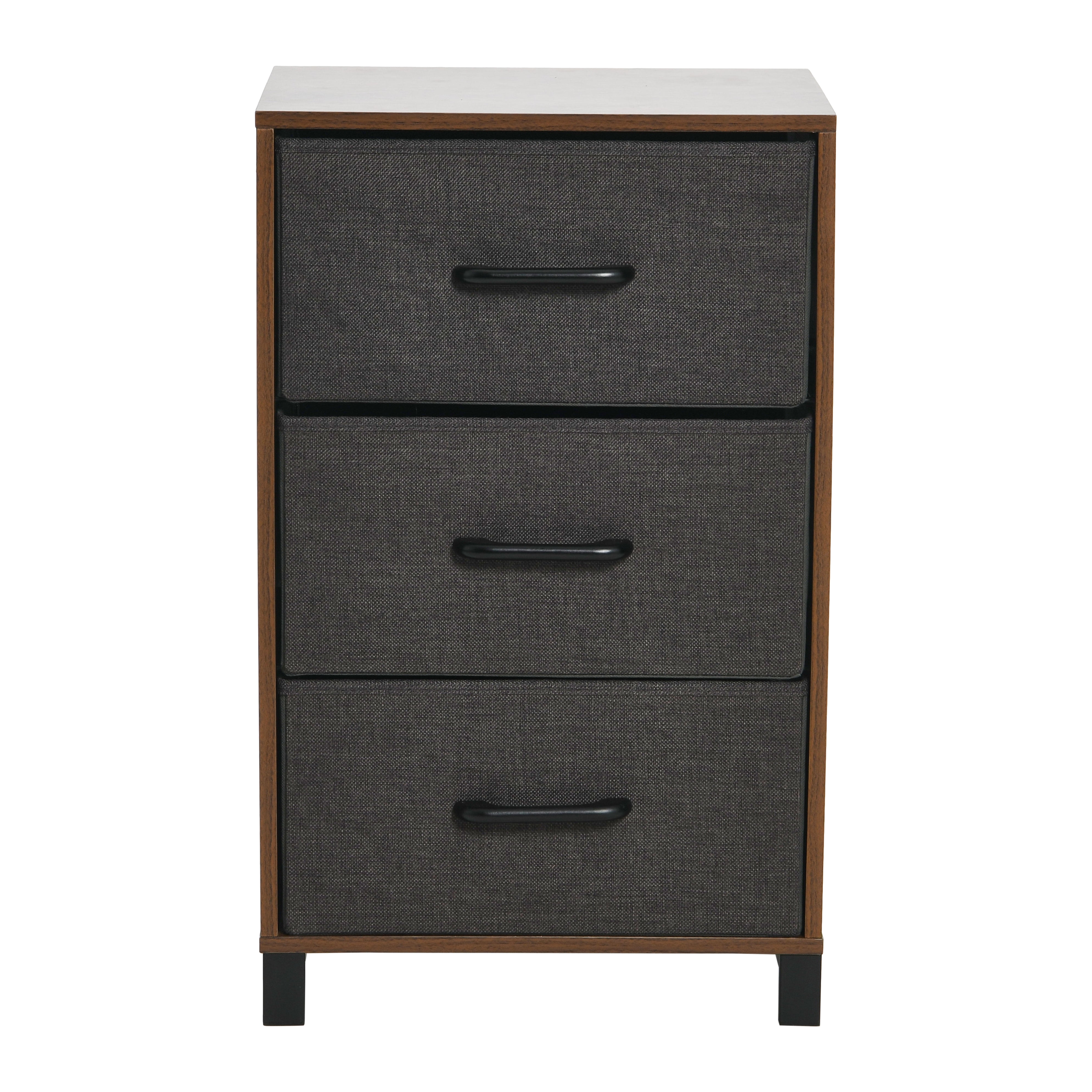 Household Essentials 3 Drawer Dresser, Narrow Storage Chest, Multi ...