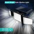 Bxaolu 2500LM Solar Lights Outdoor with Motion Sensor, 210 LED 3 Head ...
