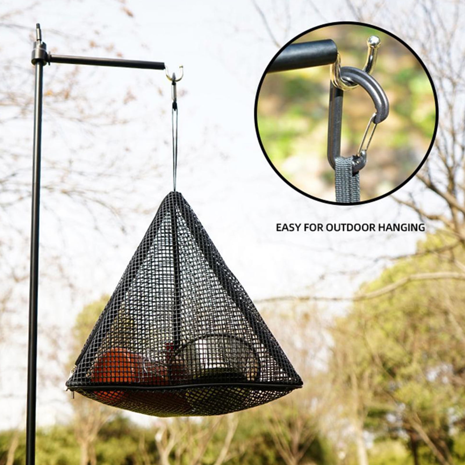 Dream Lifestyle Foldable Hanging Mesh Bag , Triangular Shaped Reusable ...