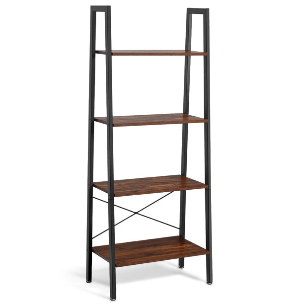 Topbuy 4-Tier Ladder Bookshelf Display Ladder Rack Free-Standing Plant ...