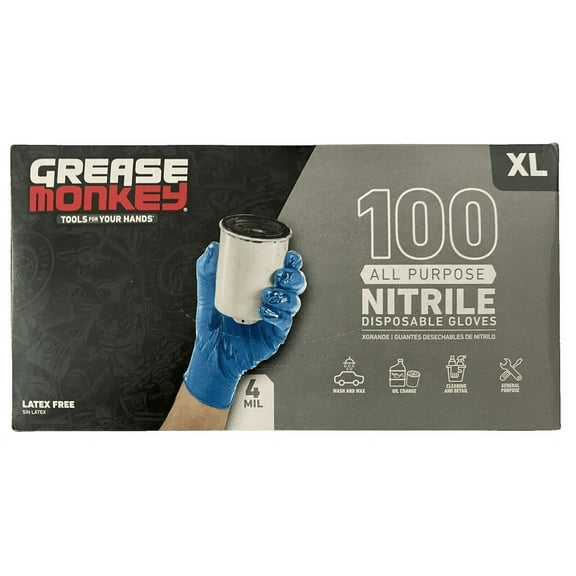 Grease Monkey Gloves All Purpose Disposable Gloves, size L, Nitrile ...
