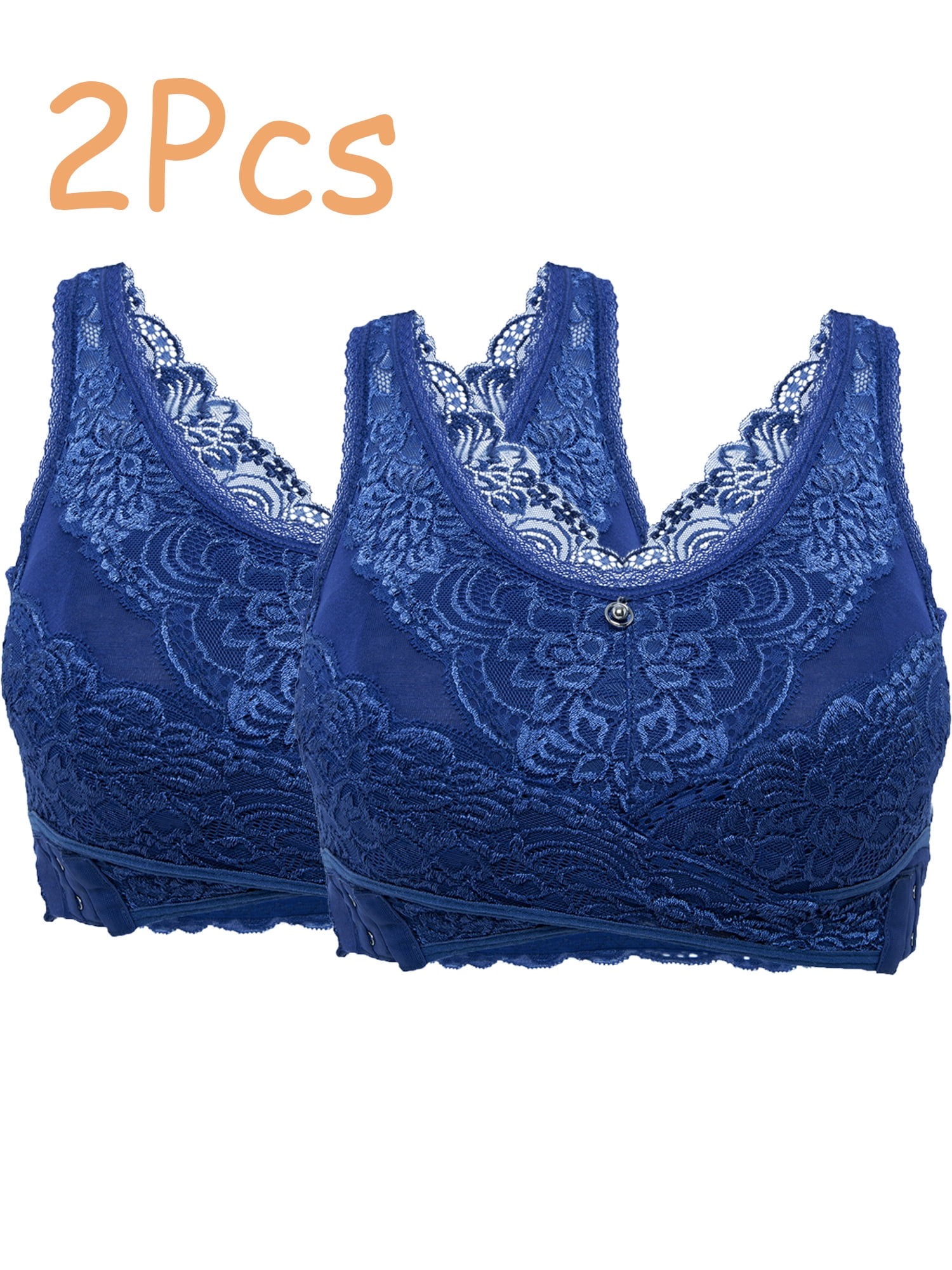 2Pack Sports Bras Women Lace Front Cross Side Buckle Yoga Sports Bra ...