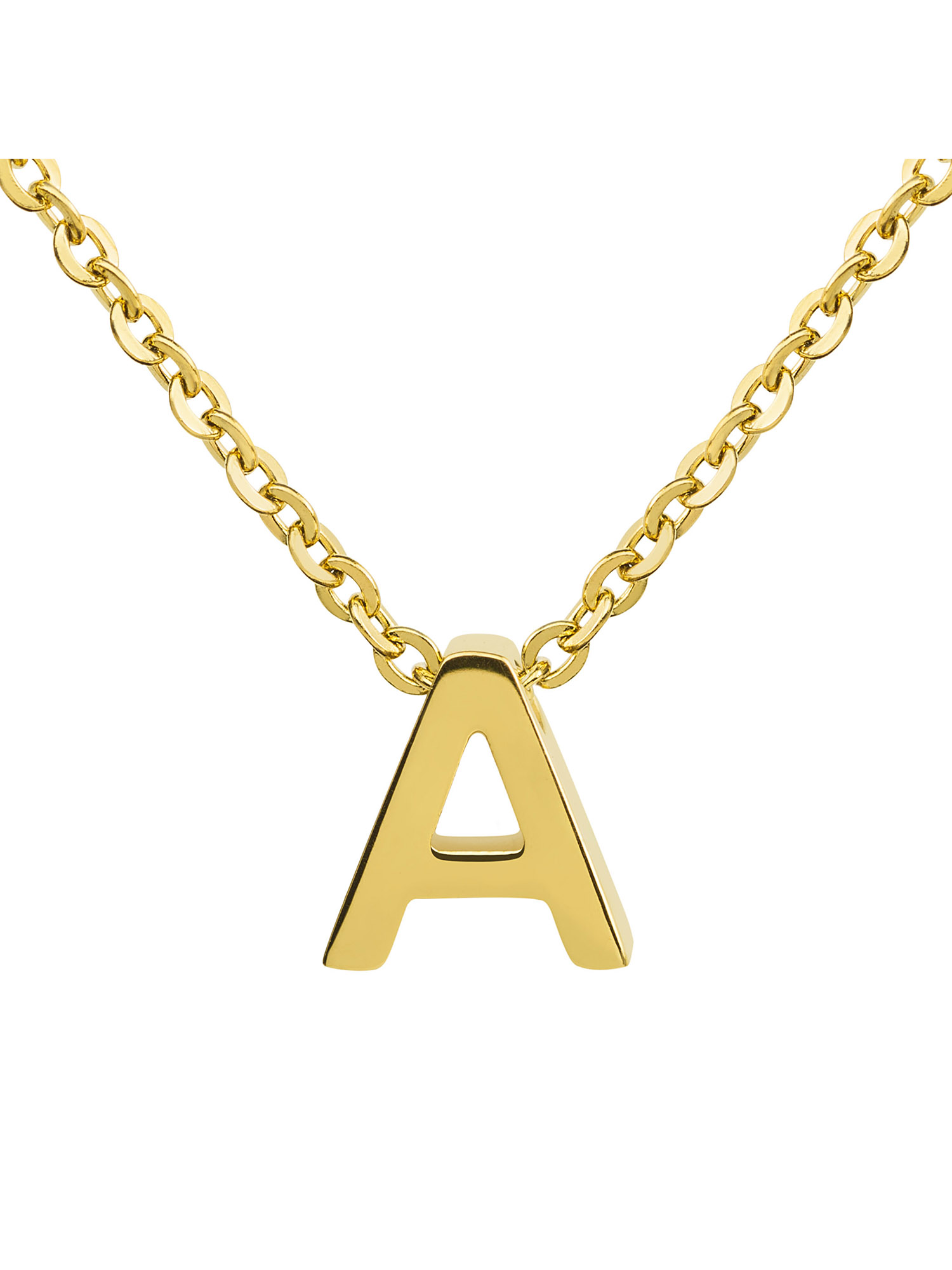 Coastal Jewelry 18k Gold Overlay Initial Necklace 18 Letter A