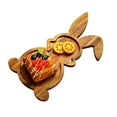 Costeam Easter Cute Wooden Rabbit Tray，Multifunctional Kitchen Cheese ...