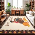 Area Rug 4x6ft, Cartoon Turkey Fall Thanksgiving Pumpkin Washable Rugs ...