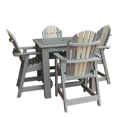 highwood® Eco-Friendly Recycled Plastic Weatherly 5pc Round Dining Set ...