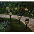 Mainstays Solar Powered Black Square Design LED Path Light, 5 Lumens (6 ...