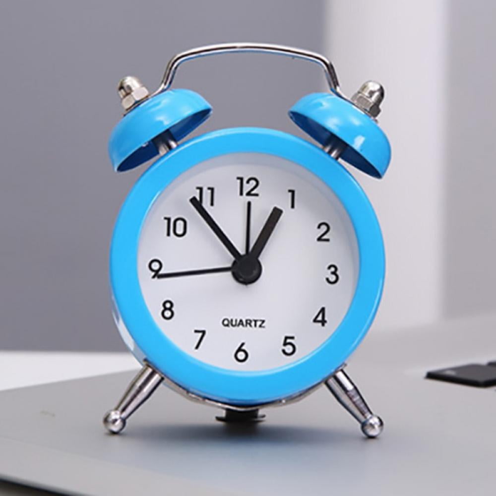 Alarm Clock, 3 inch Round Twin Bell Small Alarm Clock , Battery Powered ...