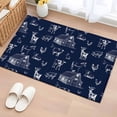 Farm Animals Washable Entry Rug 2x3 Navy Blue Farmhouse Chicken Cow ...