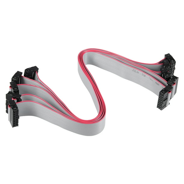 IDC 16 Pins Connector Flat Ribbon Cable Female Connector 30cm 2.54mm ...