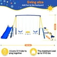 5-in-1 Multi-Function Outdoor Swing Set with Slide, Swings, Seesaw, and ...