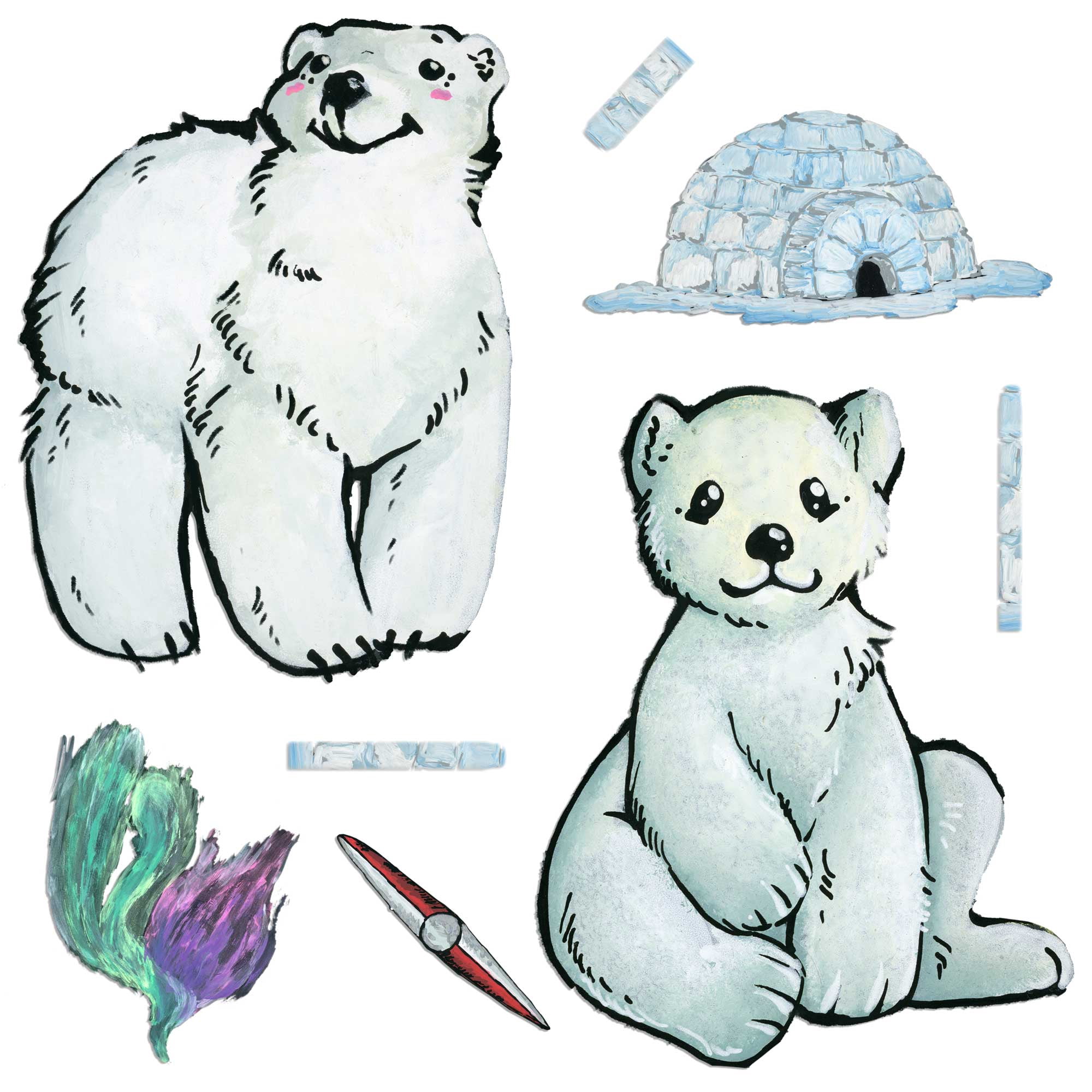 Cohas Removable Vinyl Wall Decals for Baby Nursery or School, Arctic ...