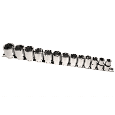 K-Tool 28100 14-pc 1/2" Drive 6-Point Shallow/Short Metric Socket Set ...