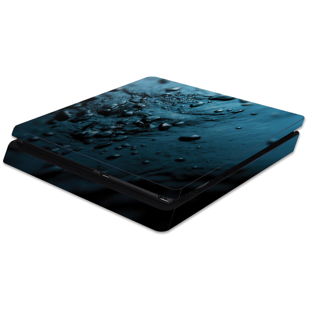 Skin Decal Wrap Compatible With Sony PS4 Slim Console Blue Storm ...