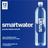 Smartwater Alkaline Water with Electrolytes, Vapor-Distilled, 1L, Pack ...