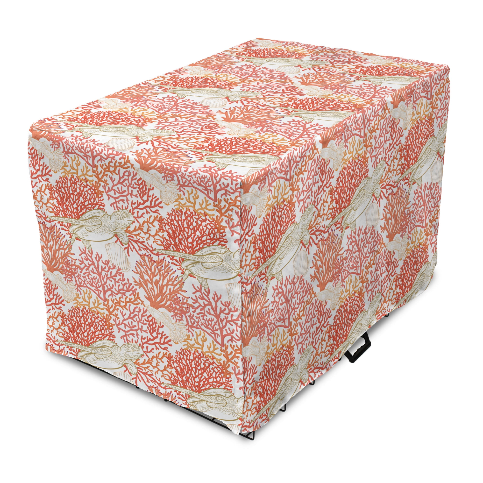 Underwater Dog Crate Cover, Sea World Pattern with Tortoiseshell ...