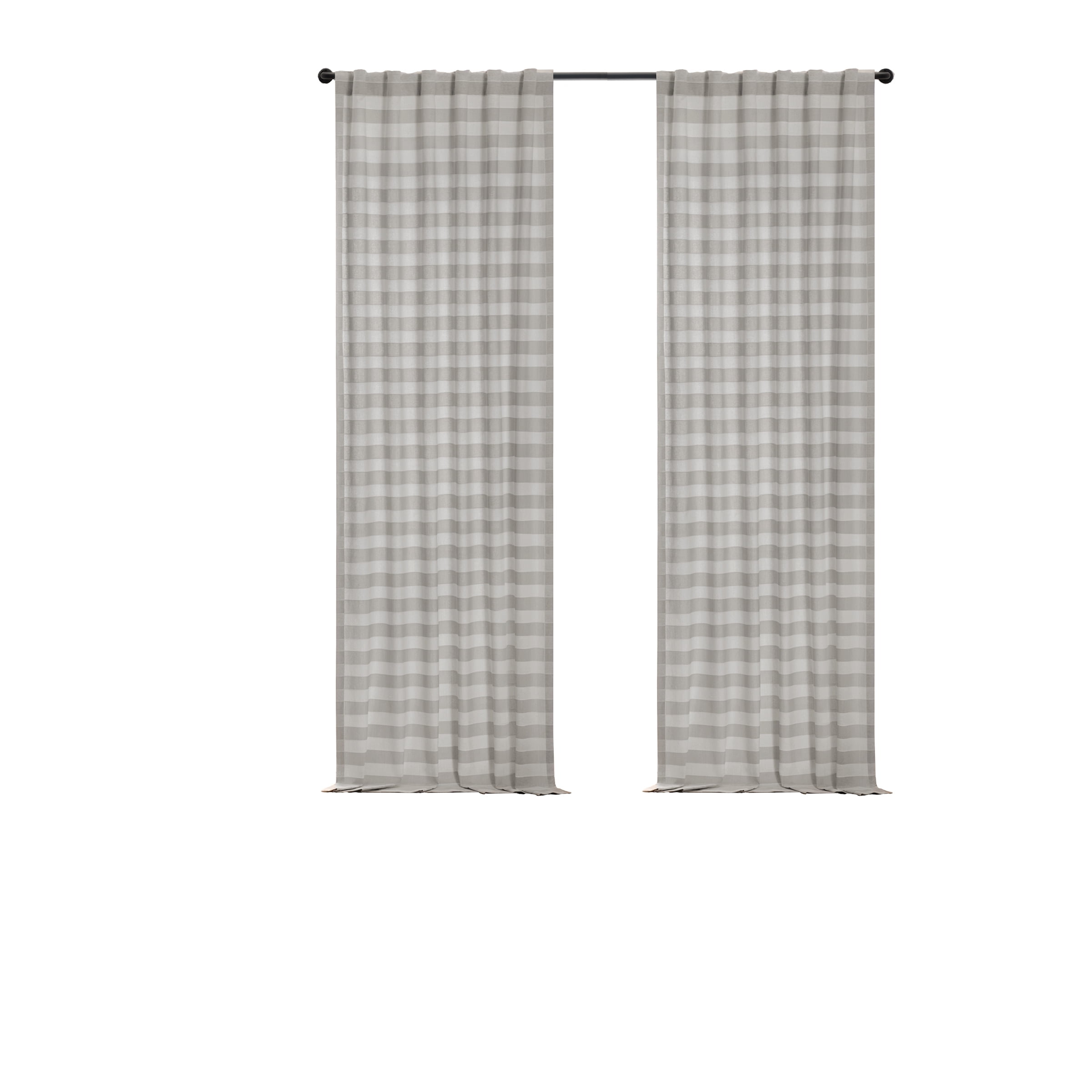Mercantile Tavia Horizontal Stripe, Rod Pocket Back Tab, Single Sheer ...