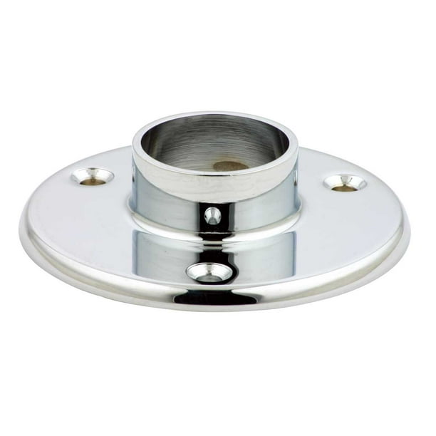 4" Flange 1.5" OD Rail Chrome Brass Bar Foot Tube Rest Renovators ...