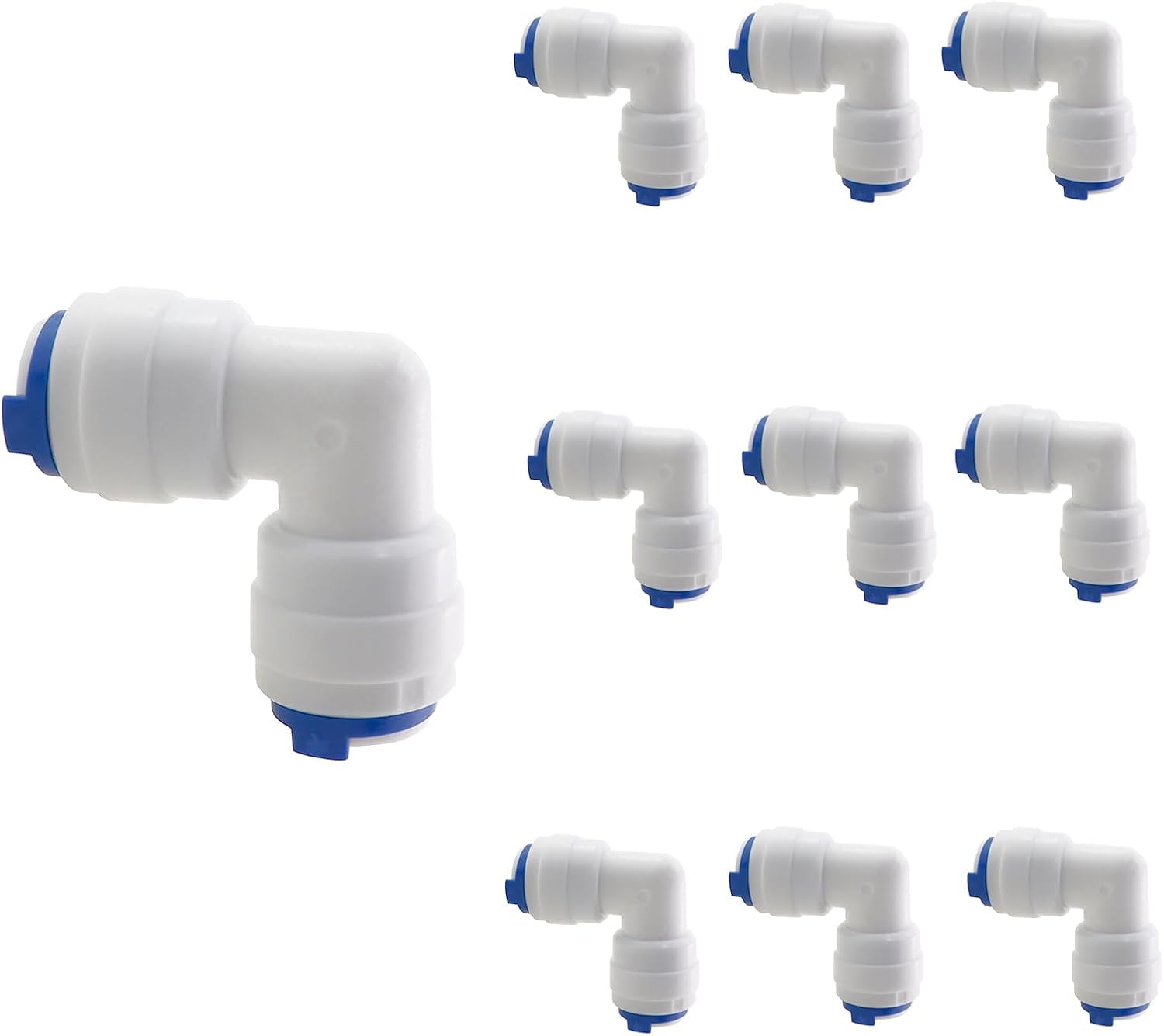 10PCS 1/4 To 1/4 Inch Pipe Water Purifier Elbow Quick Connect Fittings ...