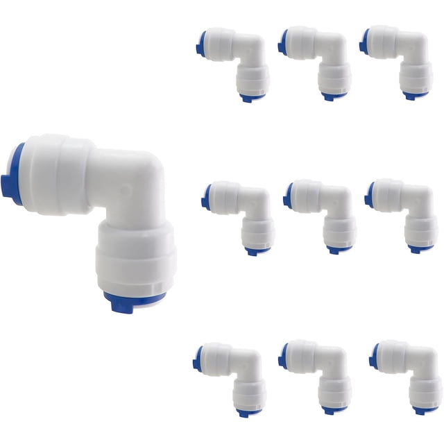 10PCS 1/4 To 1/4 Inch Pipe Water Purifier Elbow Quick Connect Fittings ...
