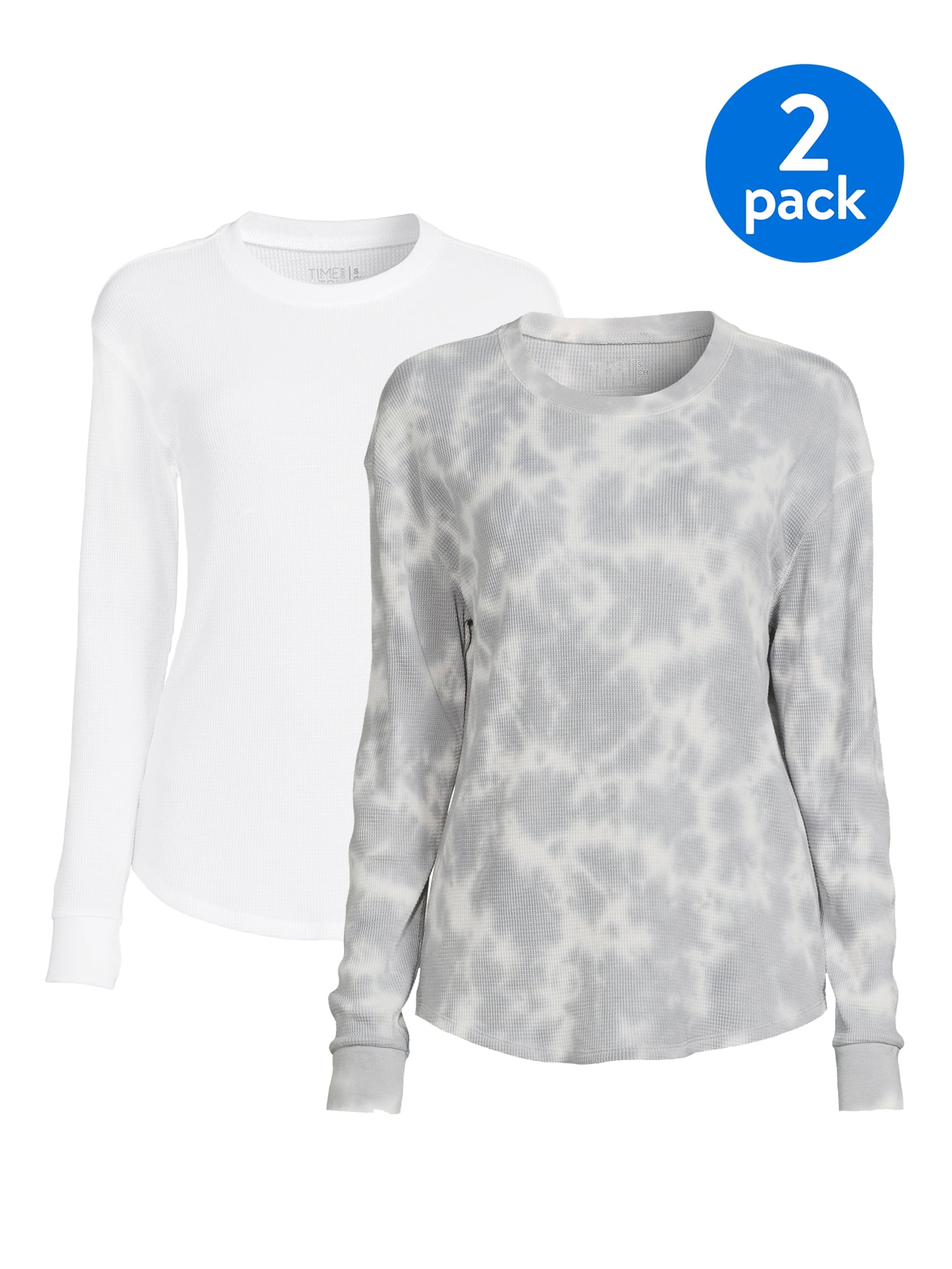 Time and Tru - Time and Tru Women's Long Sleeve Thermal Top, 2-Pack ...