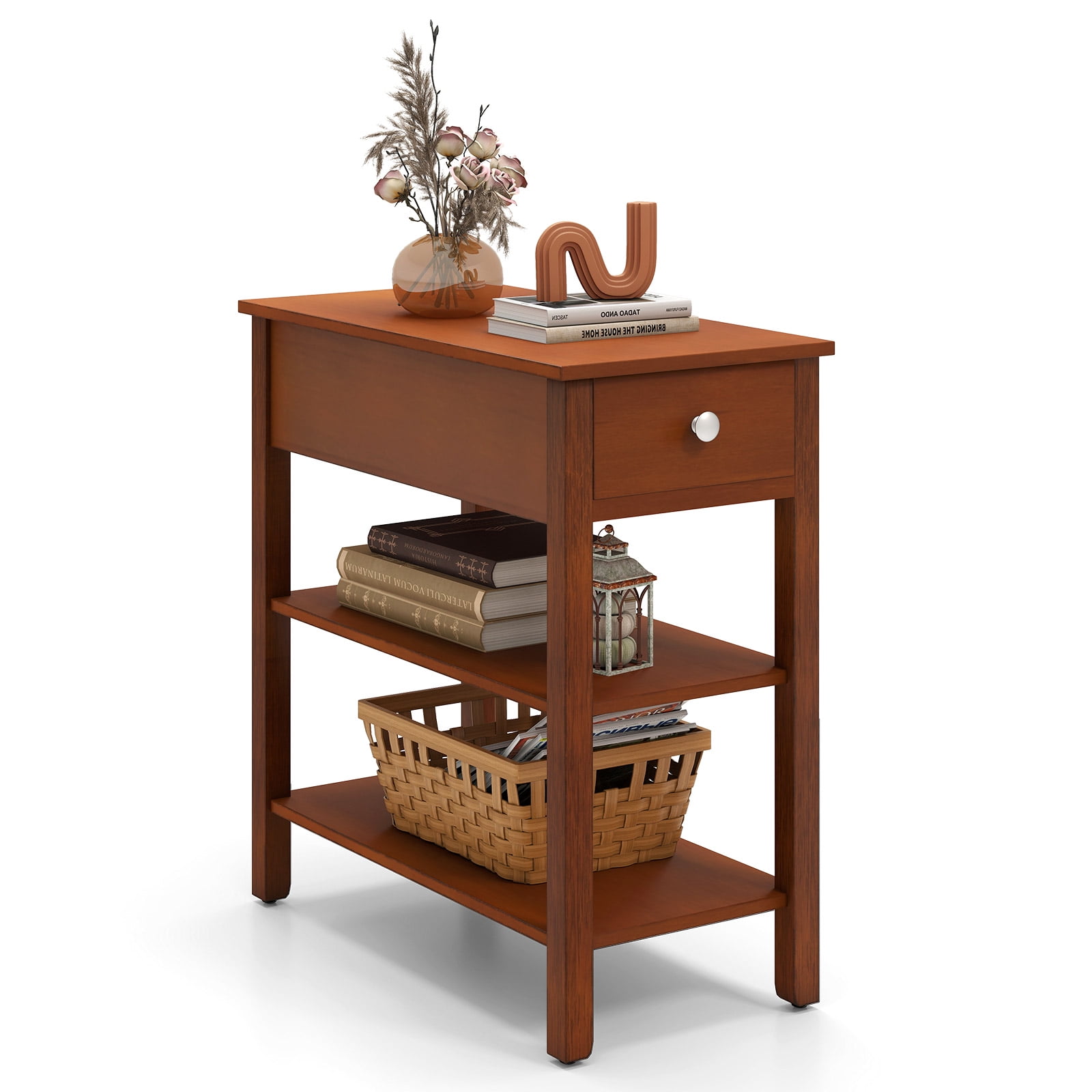 Click here for Gymax Narrow End Tables W/Drawer Shelves & Rubber... prices