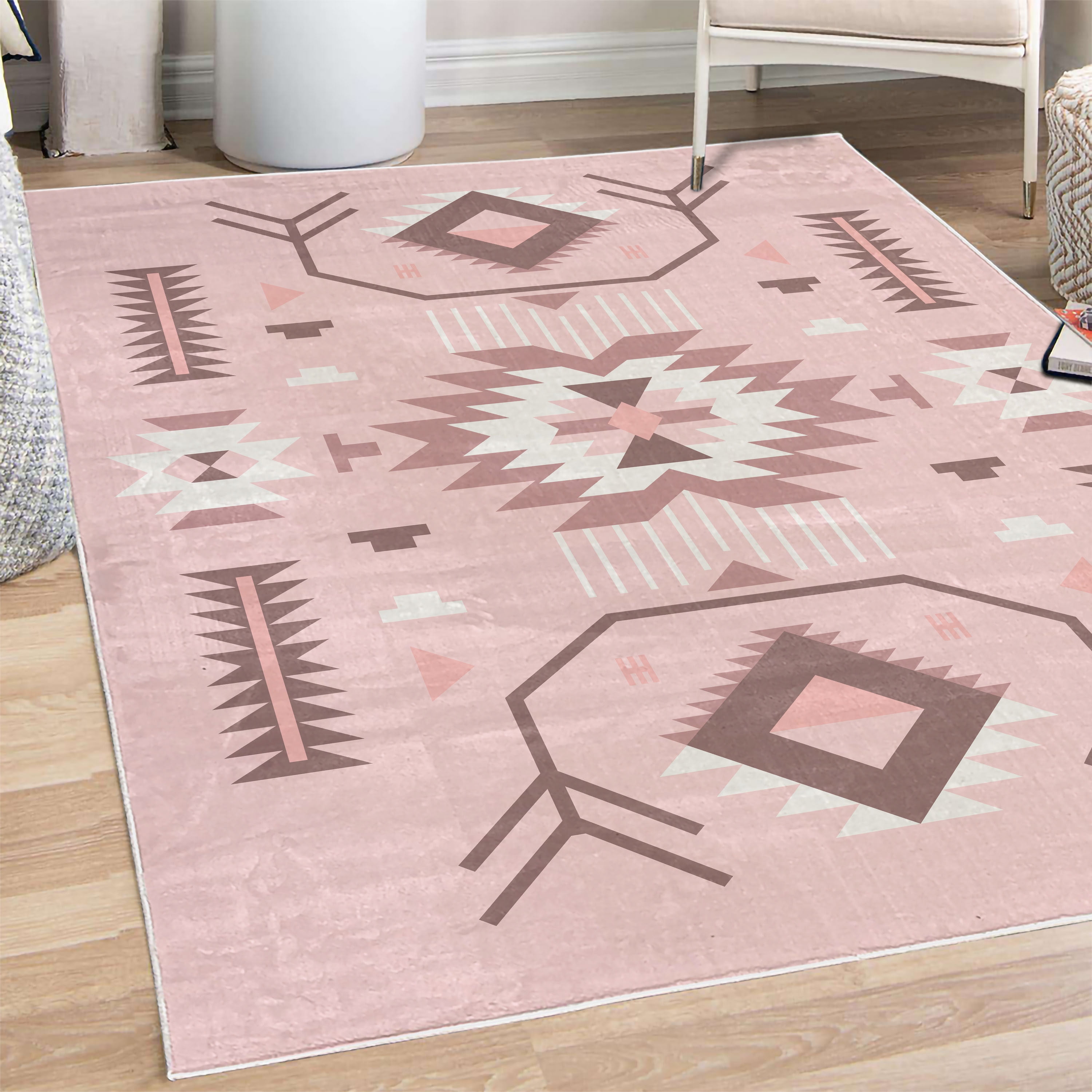 Southwestern Decorative Rug, Ethnic Illustration of a Zigzags Design ...