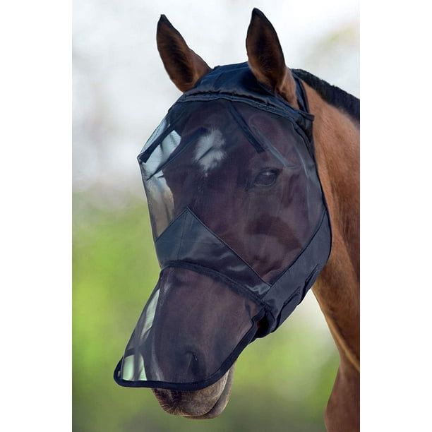Harrison Howard CareMaster Pro Fly Mask Full Face No Ears Piano Black ...