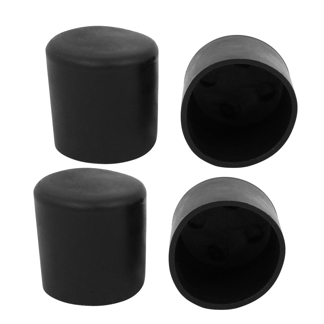 4pcs 28mm Dia Black PVC Rubber Round Cabinet Leg Insert Cover Protector ...