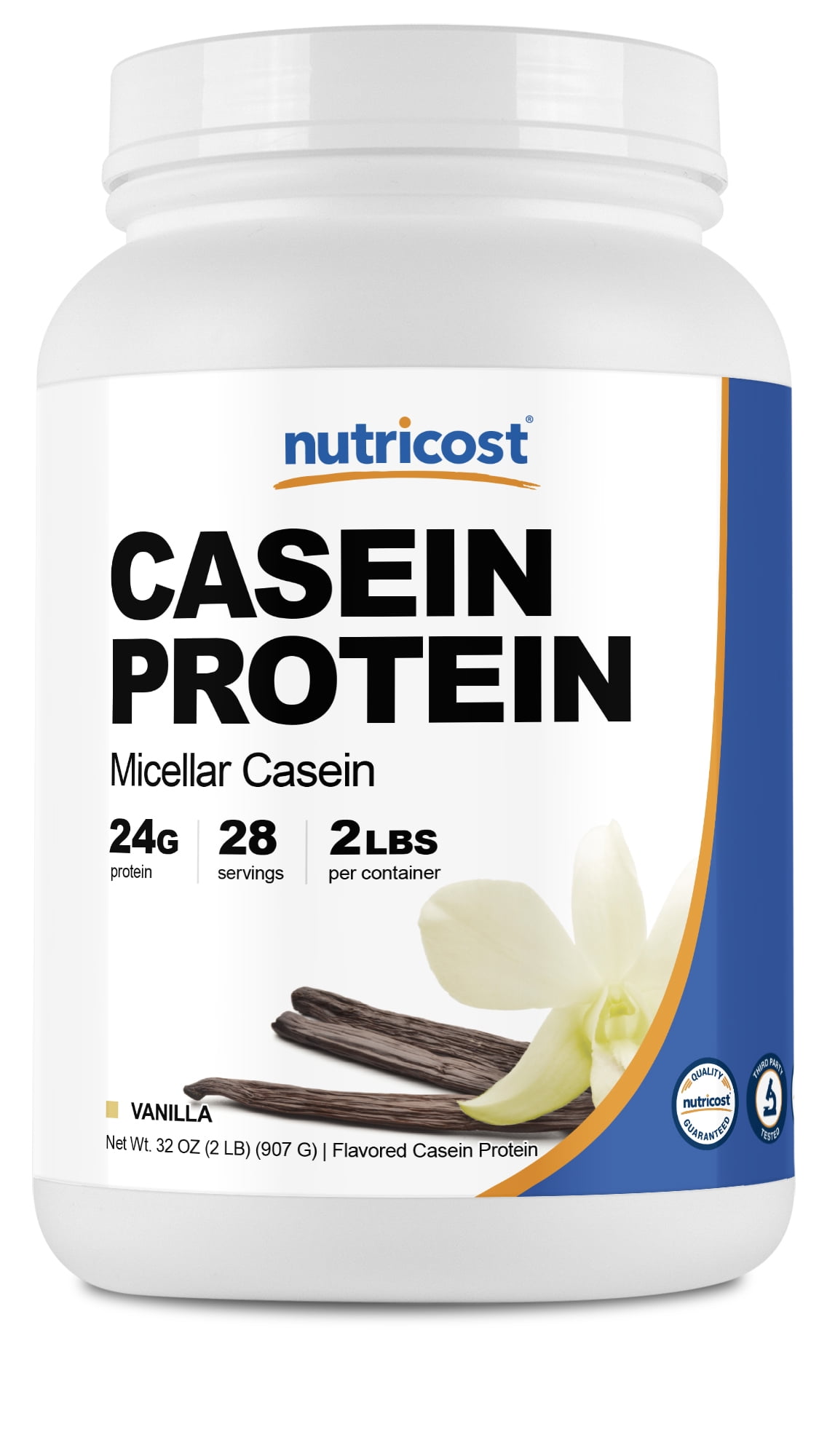 Nutricost Casein Protein Powder 2lb Vanilla - 100% Micellar Casein ...