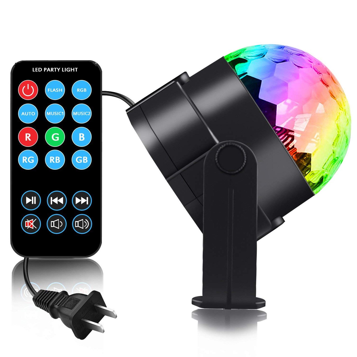 Zctt Disco Light Disco Ball Led Rgb Party Lights Sound Activated Multiple Modes Supplies Strobe Light Dance Light For Kid  Parties  Bedroom  Birthday