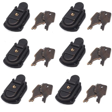 6-Pack 2.3" x 1.3" Metal Toggle Latch Hasp Lock Antique Box Buckle Gift ...