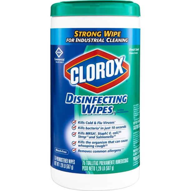 Clorox Commercial Solutions Disinfecting Wipes, Green, 75 / Each ...