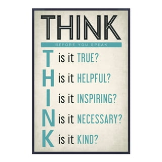 think before you speak - classroom motivational poster - Walmart.com