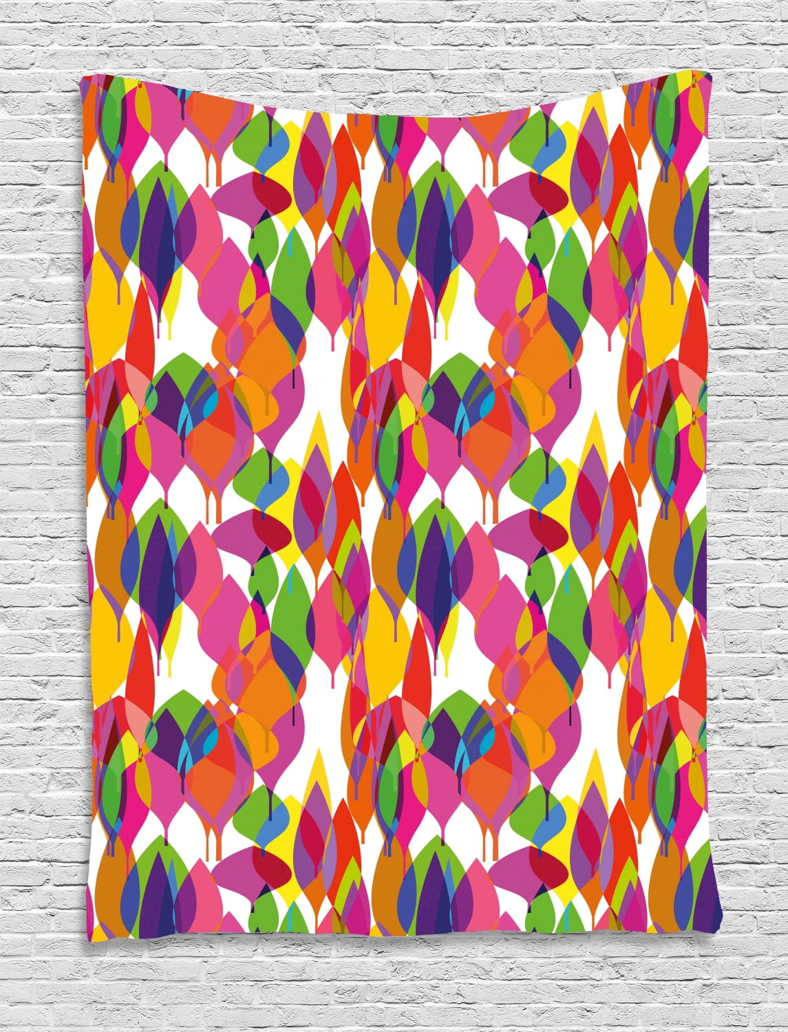 Colorful Tapestry, Nature Inspired Botanical Motif with Abstract Quirky ...