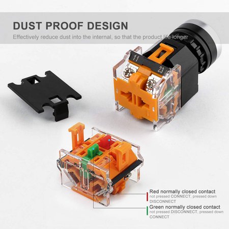 400V Momentary Push Buttons Industrial Machine 1NO 1NC Digital ...