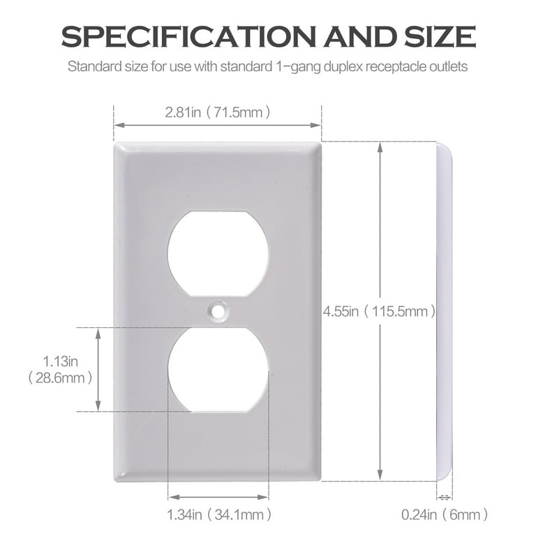 Standard Duplex Receptacle Dimensions Radiant® Self Grounding Duplex