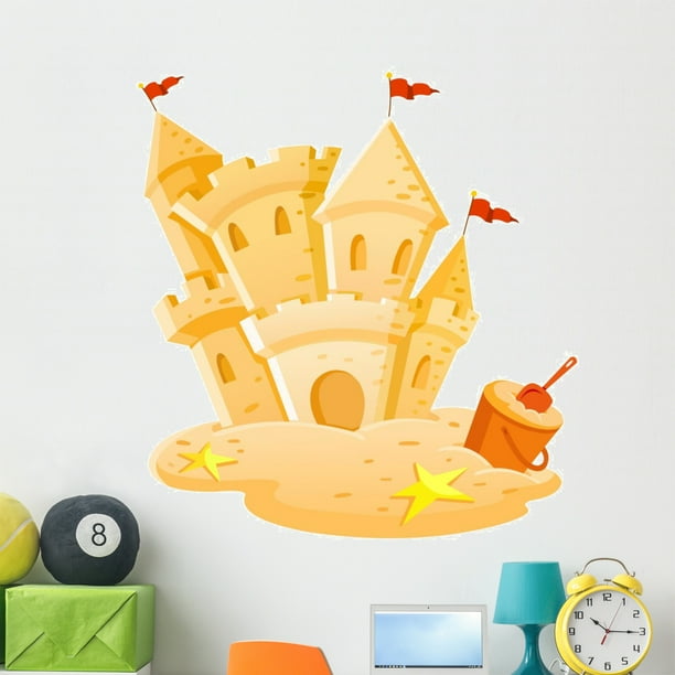Sand Castle Wall Decal Mural by Wallmonkeys Vinyl Peel and Stick ...