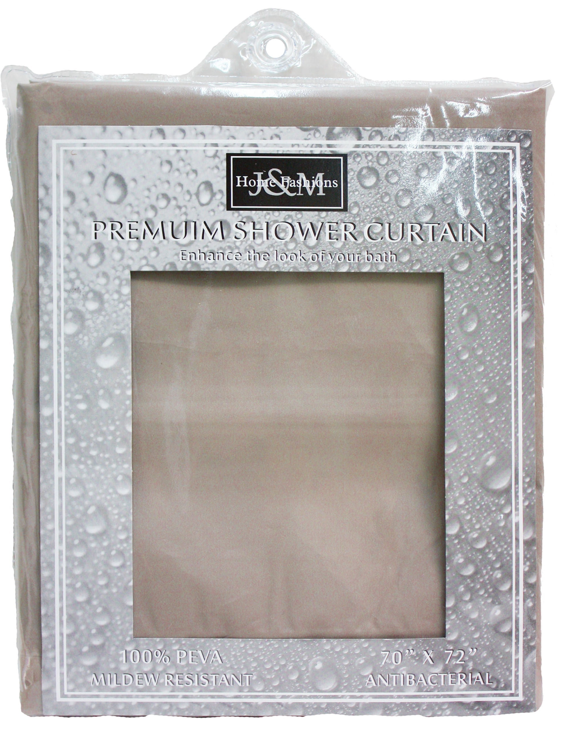 Polyester/PEVA Shower Curtain 70x72", Antibacterial and Mildew ...