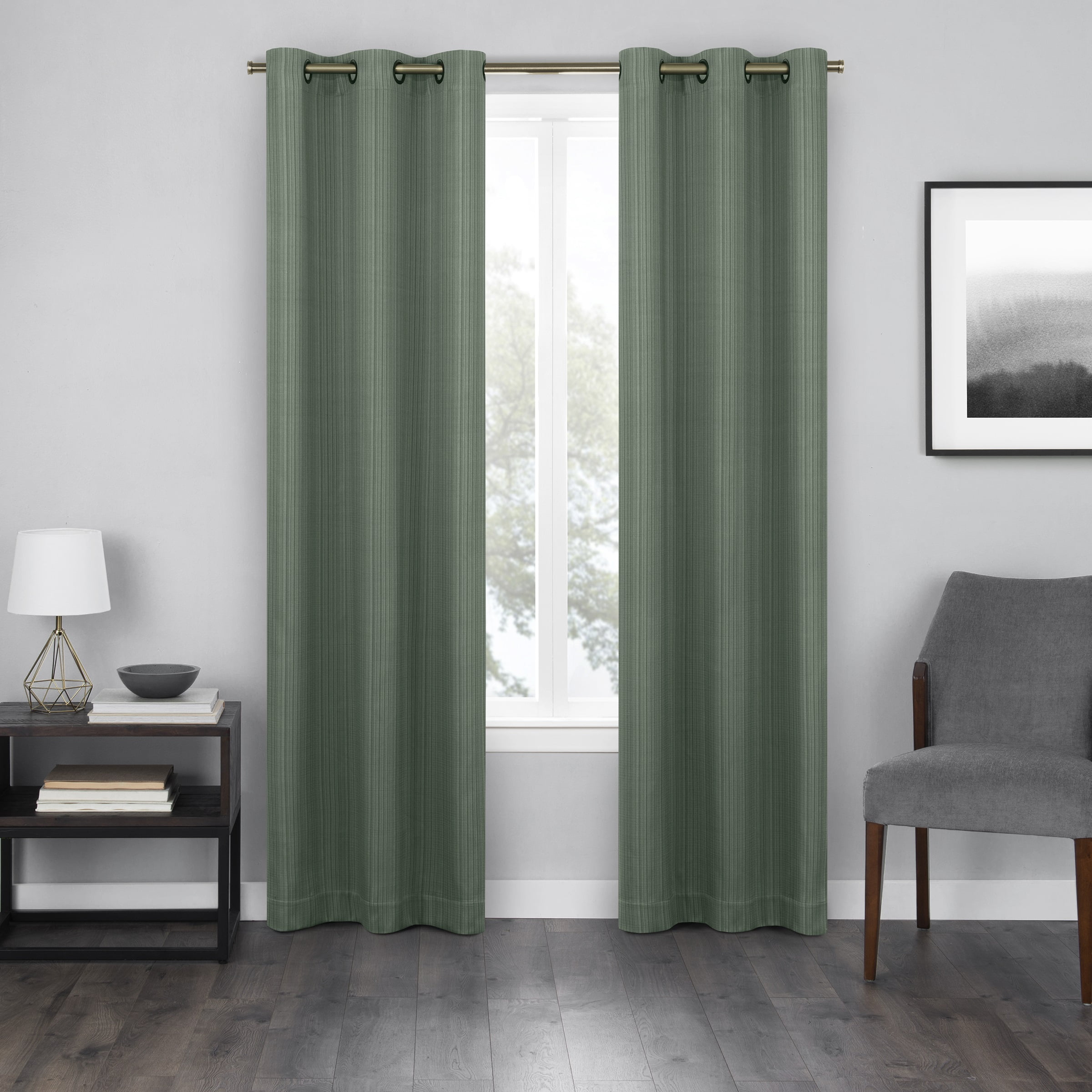 Eclipse Hazel Solid Blackout Grommet Top Window Panel, Sage, 40x63 ...