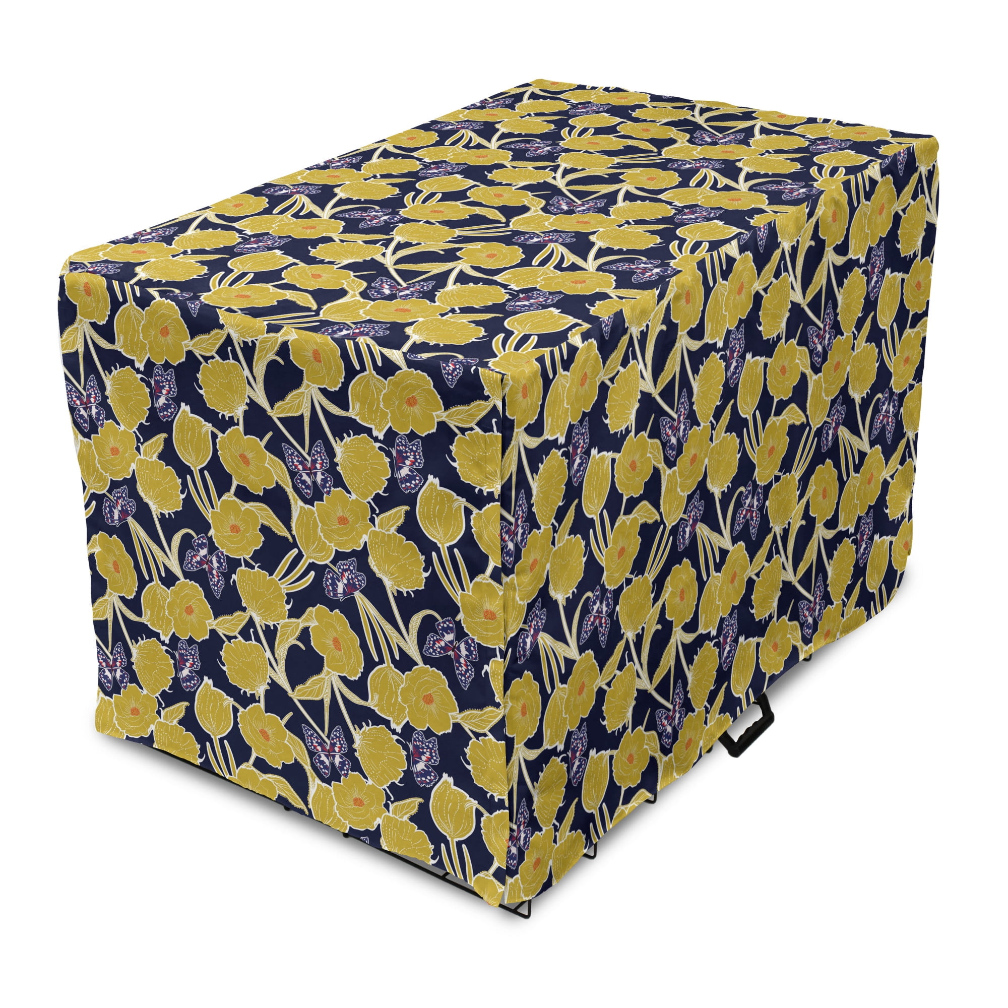 Spring Dog Crate Cover, Pattern with Flowers and Butterflies, Easy to ...
