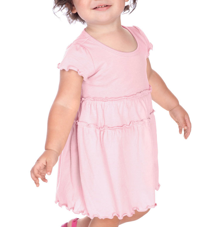 Kavio - Kavio IJC0461 Infants Tiered Lettuce Edge Dress-Baby Pink-12M ...
