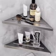 Bathroom Shelves Triangle Drain Shelf No Drilling Wall Mounted Corner ...