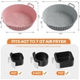 Air Fryer Silicone Liners for 4 to 7 QT [2 Pack] Reusable Air Fryer ...