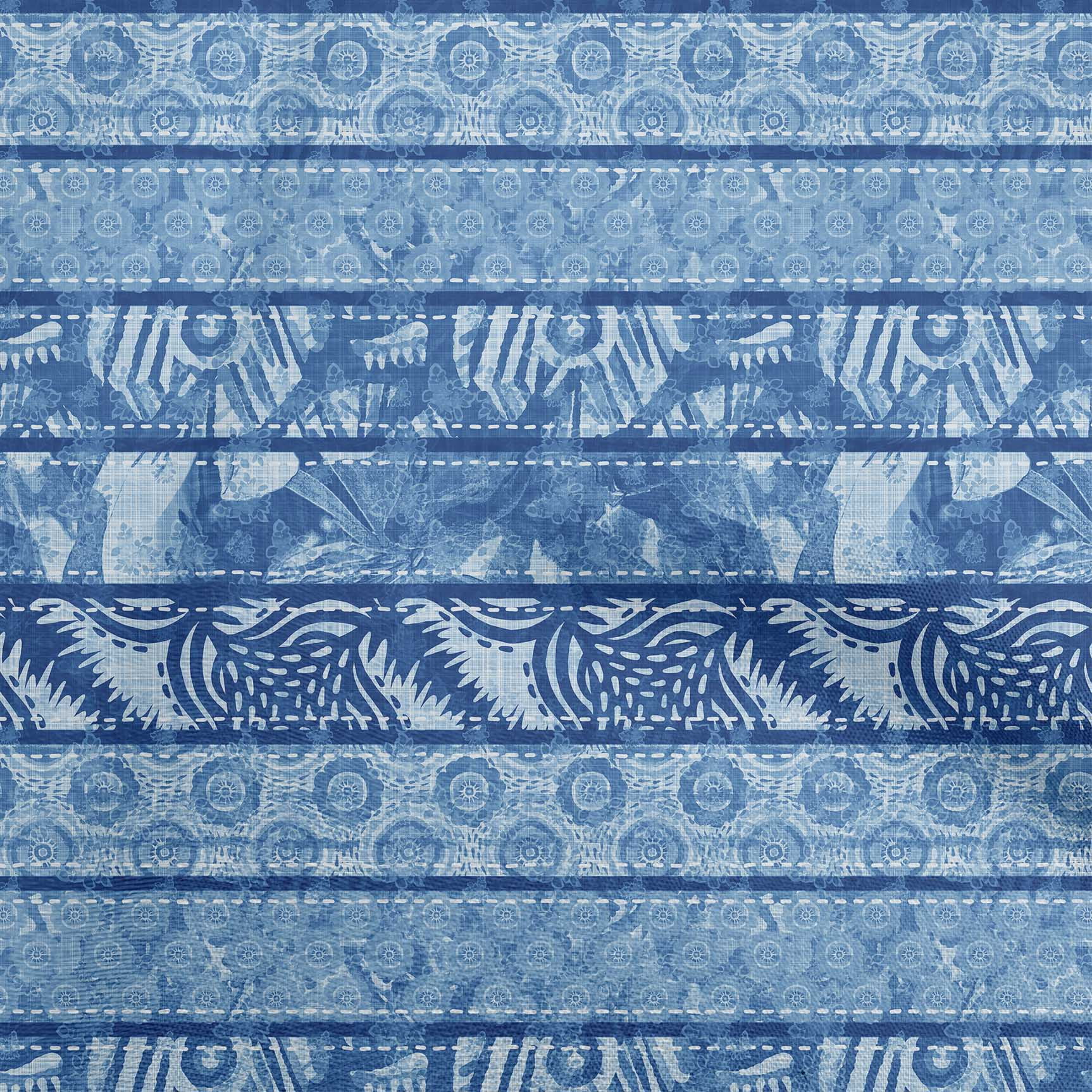 oneOone Cotton Cambric Blue Fabric Aaian Batik Fabric For Sewing ...