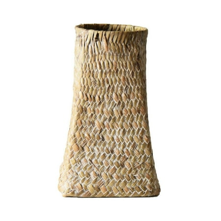 Straw Woven Flower Pots Vase Wheat Ears Bamboo Baskets Ornaments Home ...