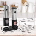Rechargeable Electric Salt & Pepper Grinder Set with Stand, Adjustable ...