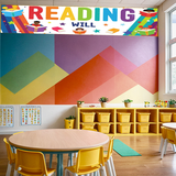 Colorful Design Reading Banner Educational Rainbow Inspirational for ...